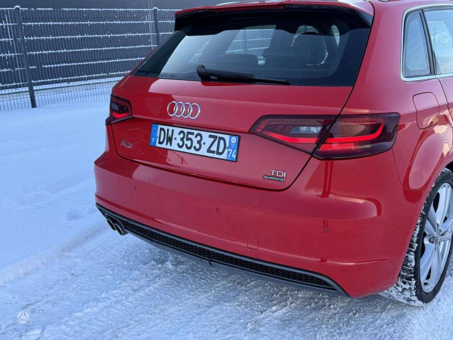 Red Audi A3 2015 in Kaunas, with an engine capacity of 1.97 L and mileage of 280 thousand km for 7500 €, photo 7 on AUTOMOTO.COM.LV