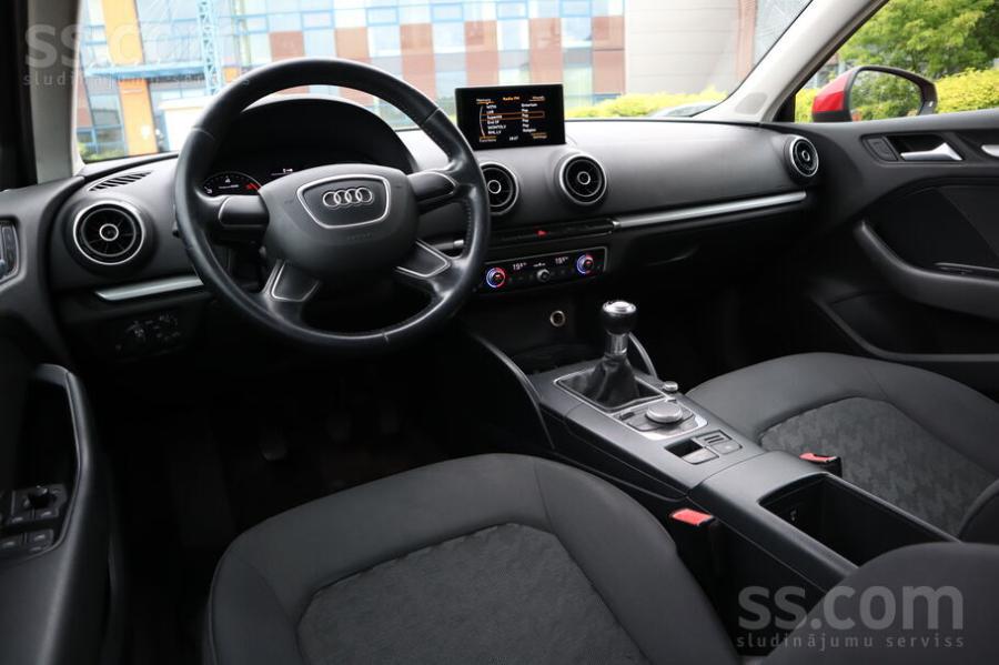 Red Audi A3 2015 in Riga, with an engine capacity of 2.00 L and mileage of 334 thousand km for 6490 €, photo 13 on AUTOMOTO.COM.LV