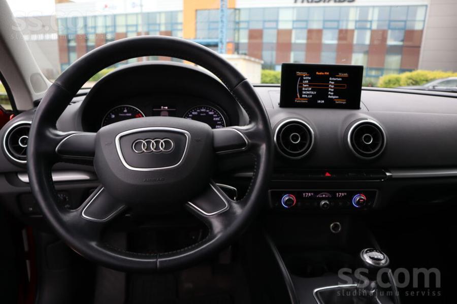 Red Audi A3 2015 in Riga, with an engine capacity of 2.00 L and mileage of 334 thousand km for 6490 €, photo 25 on AUTOMOTO.COM.LV