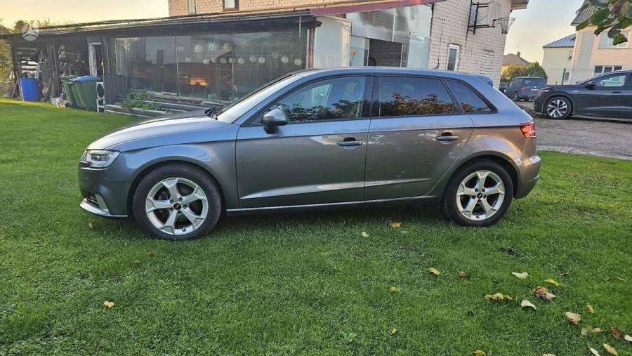 Grey Audi a3-sportback 2018 in Vilnius, with an engine capacity of 1.97 L and mileage of 155 thousand km for 11750 €, photo 7 on AUTOMOTO.COM.LV