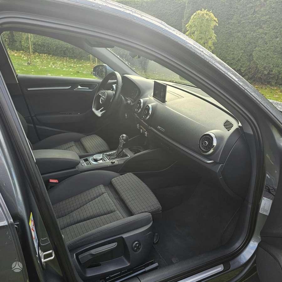 Grey Audi a3-sportback 2018 in Vilnius, with an engine capacity of 1.97 L and mileage of 155 thousand km for 11750 €, photo 18 on AUTOMOTO.COM.LV