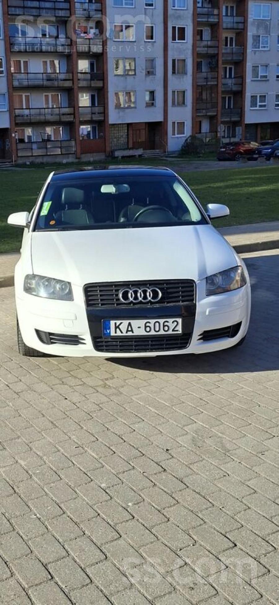White Audi A3 2003 in Valmiera, with an engine capacity of 1.60 L and mileage of 332 thousand km for 2100 €, photo 1 on AUTOMOTO.COM.LV