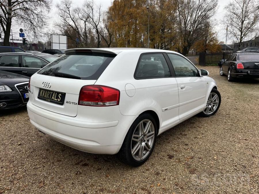 White Audi A3 2008 in Riga, with an engine capacity of 2.00 L and mileage of 0 thousand km for 2990 €, photo 5 on AUTOMOTO.COM.LV