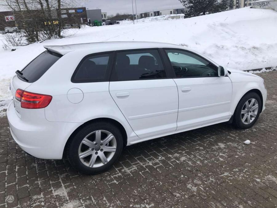 White Audi A3 2008 in Vilnius, with an engine capacity of 1.90 L and mileage of 242 thousand km for 5600 €, photo 10 on AUTOMOTO.COM.LV