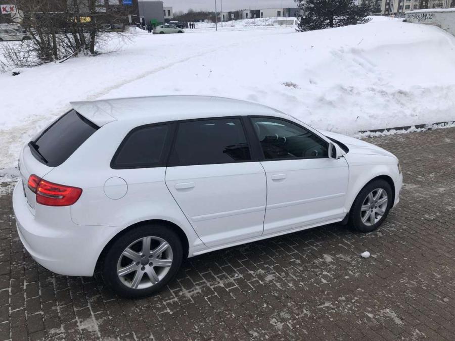White Audi A3 2008 in Vilnius, with an engine capacity of 1.90 L and mileage of 242 thousand km for 5600 €, photo 11 on AUTOMOTO.COM.LV