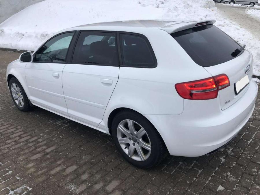 White Audi A3 2008 in Vilnius, with an engine capacity of 1.90 L and mileage of 242 thousand km for 5600 €, photo 16 on AUTOMOTO.COM.LV
