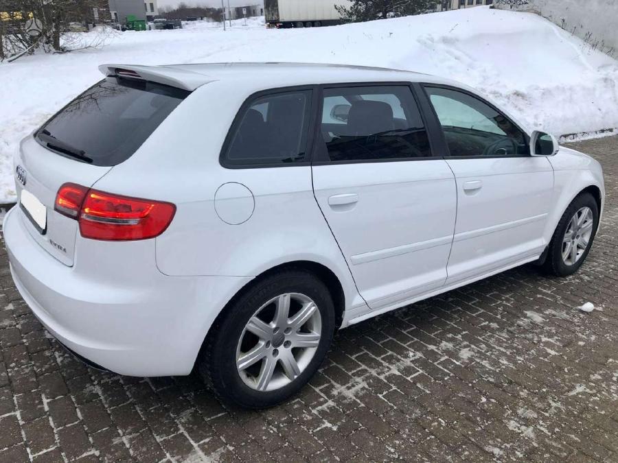White Audi A3 2008 in Vilnius, with an engine capacity of 1.90 L and mileage of 242 thousand km for 5600 €, photo 18 on AUTOMOTO.COM.LV
