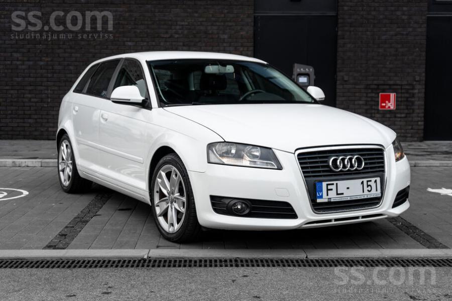 White Audi A3 2008 in Riga, with an engine capacity of 1.60 L and mileage of 150 thousand km for 5990 €, photo 1 on AUTOMOTO.COM.LV