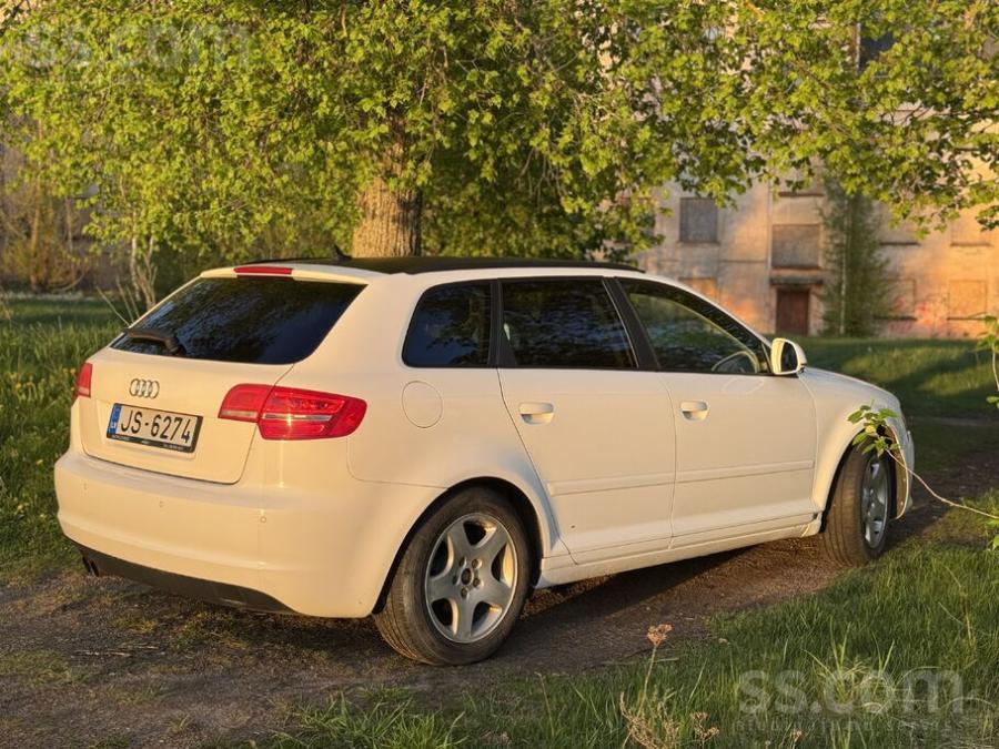 White Audi A3 2009 in Daugavpils, with an engine capacity of 2.00 L and mileage of 425 thousand km for 3550 €, photo 5 on AUTOMOTO.COM.LV