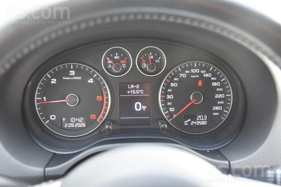 White Audi A3 2010 in Riga, with an engine capacity of 2.00 L and mileage of 243 thousand km for 6750 €, photo 33 on AUTOMOTO.COM.LV