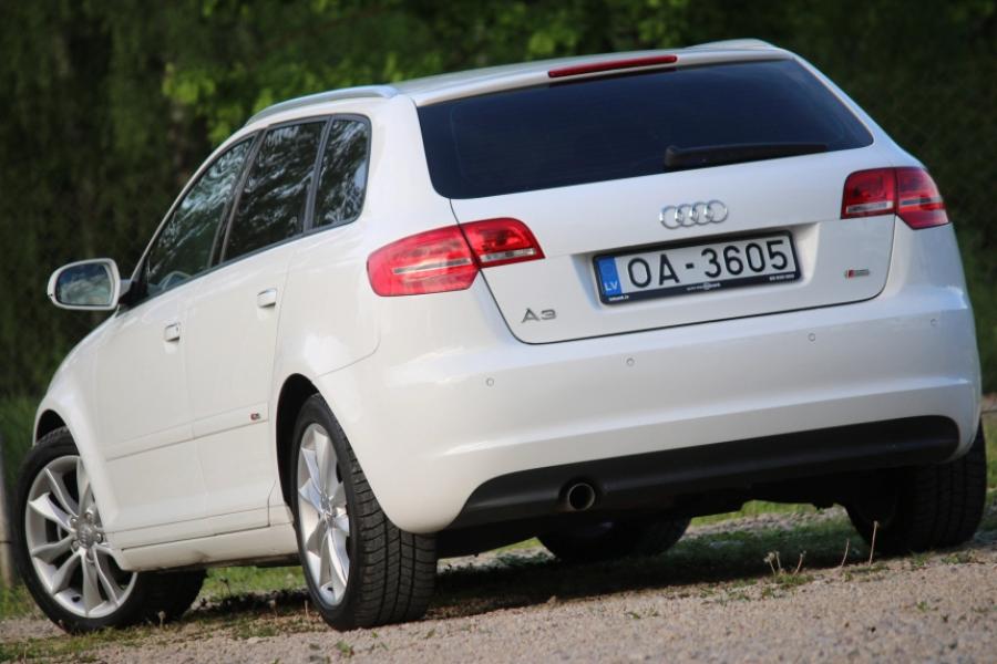 White Audi A3 2012 in Riga, with an engine capacity of 2.00 L and mileage of 267 thousand km for 6590 €, photo 29 on AUTOMOTO.COM.LV
