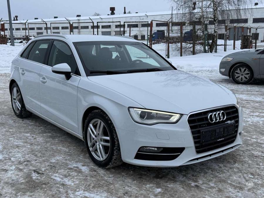White Audi A3 2014 in Rokiskis, with an engine capacity of 1.39 L and mileage of 194 thousand km for 6900 €, photo 2 on AUTOMOTO.COM.LV
