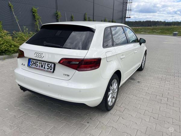 White Audi A3 2014 in Vilnius, with an engine capacity of 1.39 L and mileage of 181 thousand km for 8450 €, photo 5 on AUTOMOTO.COM.LV
