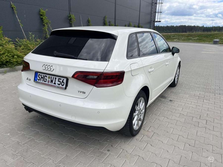 White Audi A3 2014 in Vilnius, with an engine capacity of 1.39 L and mileage of 181 thousand km for 8450 €, photo 6 on AUTOMOTO.COM.LV