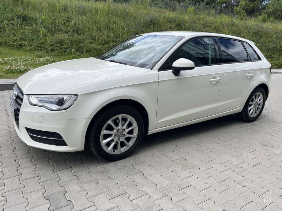White Audi A3 2014 in Vilnius, with an engine capacity of 1.39 L and mileage of 181 thousand km for 8450 €, photo 8 on AUTOMOTO.COM.LV