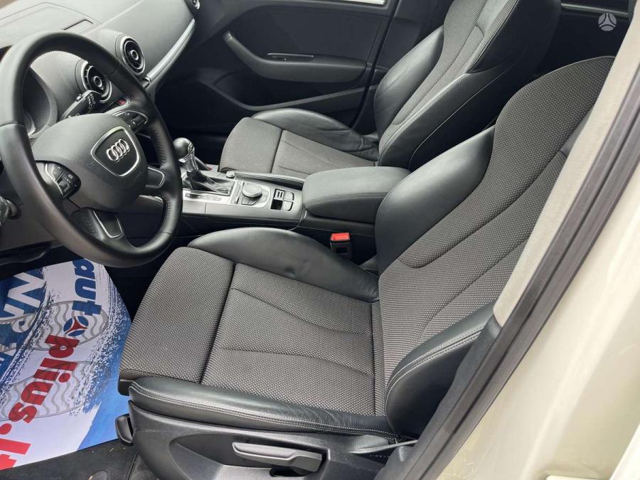 White Audi A3 2014 in Vilnius, with an engine capacity of 1.39 L and mileage of 181 thousand km for 8450 €, photo 11 on AUTOMOTO.COM.LV