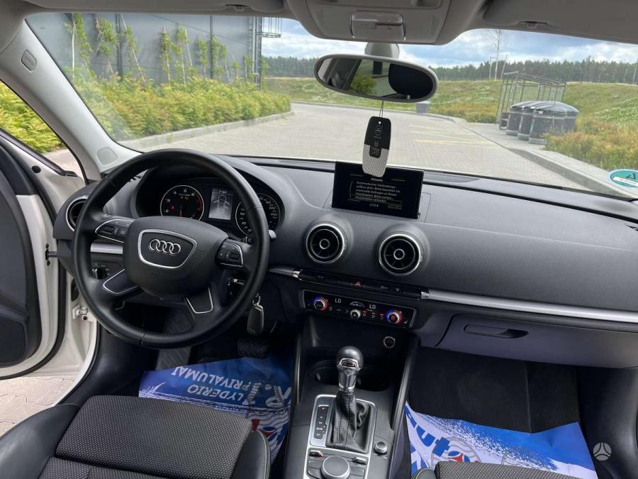 White Audi A3 2014 in Vilnius, with an engine capacity of 1.39 L and mileage of 181 thousand km for 8450 €, photo 15 on AUTOMOTO.COM.LV