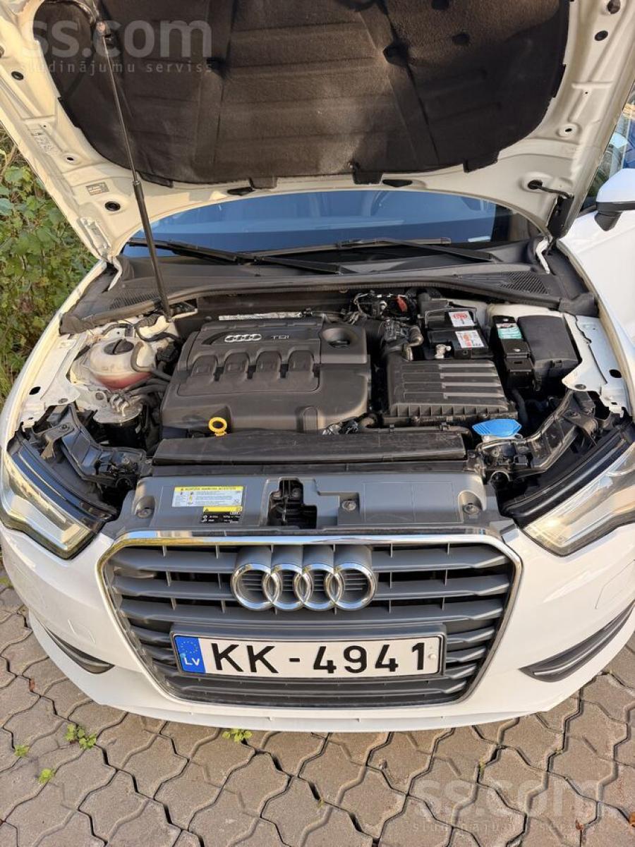 White Audi A3 2016 in Riga, with an engine capacity of 1.60 L and mileage of 326 thousand km for 7850 €, photo 8 on AUTOMOTO.COM.LV