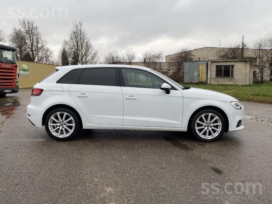 White Audi A3 2018 in Ogre, with an engine capacity of 1.60 L and mileage of 191 thousand km for 13250 €, photo 3 on AUTOMOTO.COM.LV