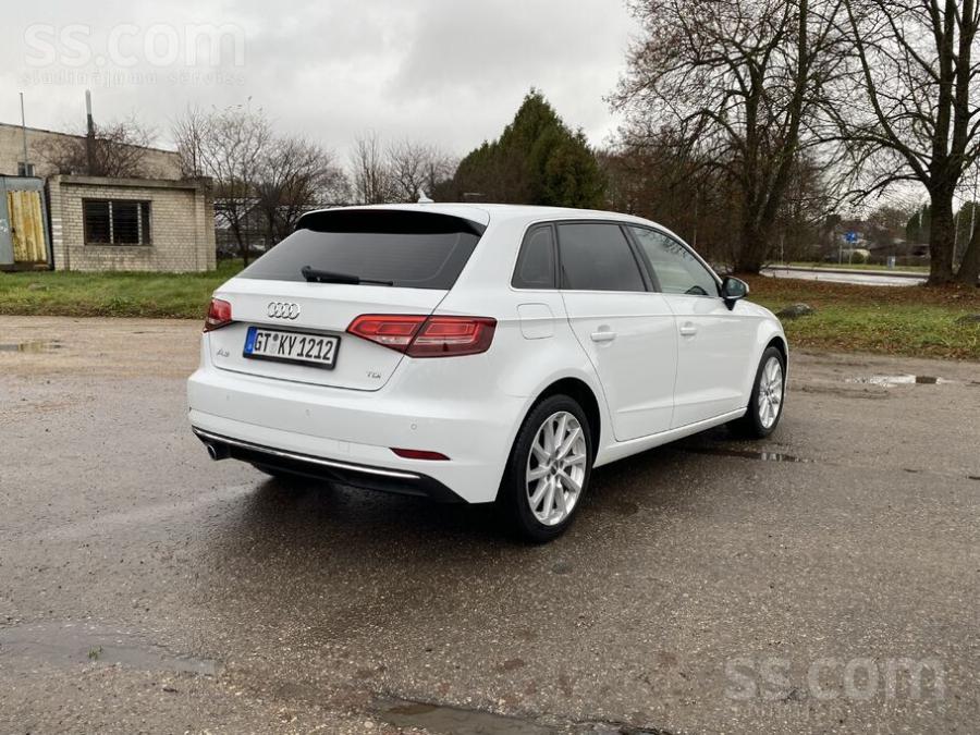 White Audi A3 2018 in Ogre, with an engine capacity of 1.60 L and mileage of 191 thousand km for 13250 €, photo 6 on AUTOMOTO.COM.LV