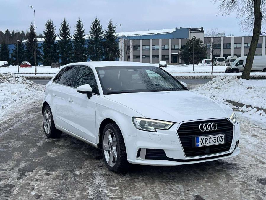 White Audi A3 2018 in Kaunas, with an engine capacity of 1.40 L and mileage of 134 thousand km for 15000 €, photo 1 on AUTOMOTO.COM.LV