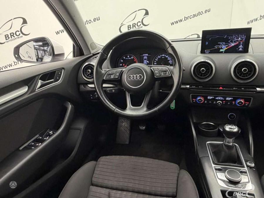White Audi A3 2018 in Vilnius, with an engine capacity of 1.50 L and mileage of 232 thousand km for 11900 €, photo 14 on AUTOMOTO.COM.LV