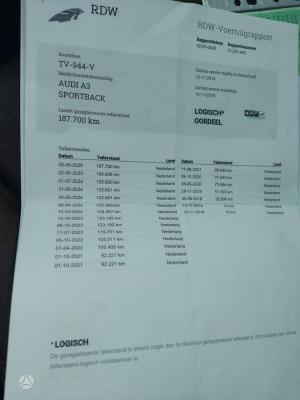 Белый Ауди А3 2018 в Пакруойис, объемом двигателя 1.60 л и пробегом 188 тыс. км за 12450 €, фото 33 на AUTOMOTO.COM.LV