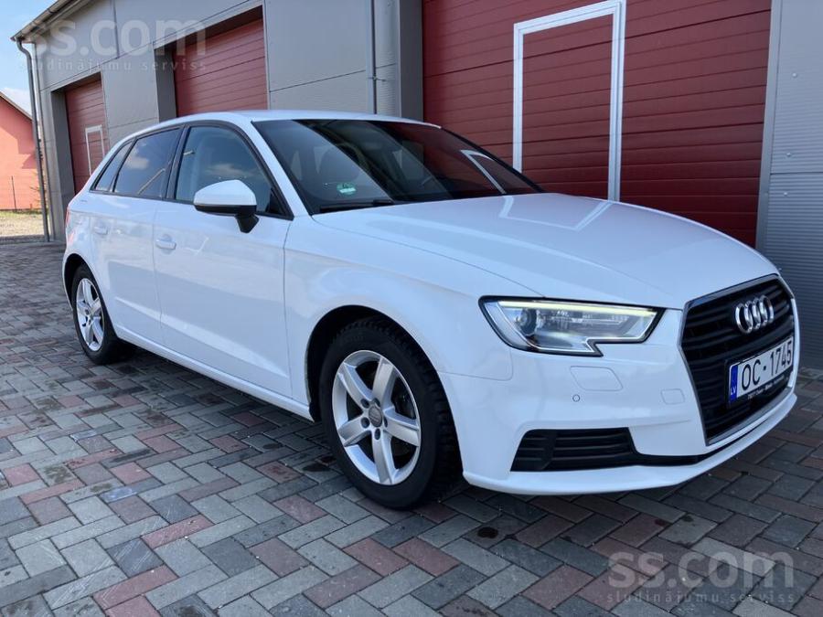 White Audi A3 2019 in Talsi, with an engine capacity of 1.50 L and mileage of 210 thousand km for 14500 €, photo 1 on AUTOMOTO.COM.LV