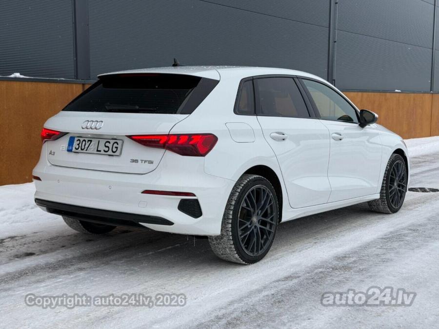 White Audi A3 2021 in Tallinn, with an engine capacity of 1.50 L and mileage of 77 thousand km for 20900 €, photo 2 on AUTOMOTO.COM.LV