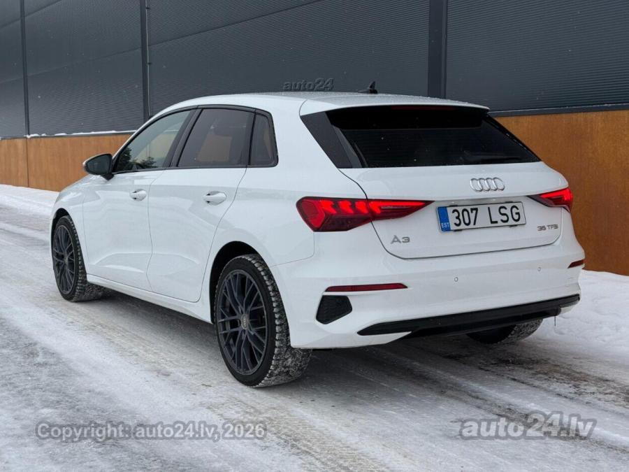White Audi A3 2021 in Tallinn, with an engine capacity of 1.50 L and mileage of 77 thousand km for 20900 €, photo 4 on AUTOMOTO.COM.LV