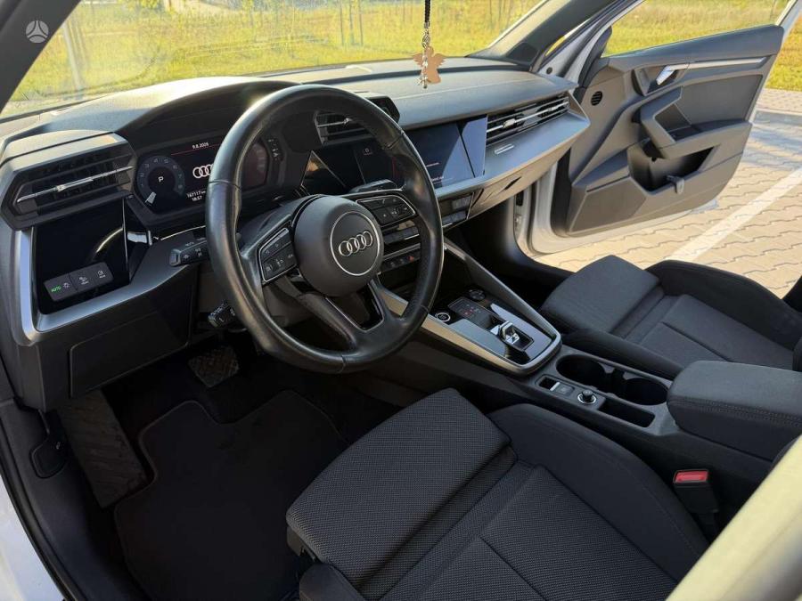 White Audi A3 2022 in Vilnius, with an engine capacity of 1.00 L and mileage of 167 thousand km for 17300 €, photo 10 on AUTOMOTO.COM.LV