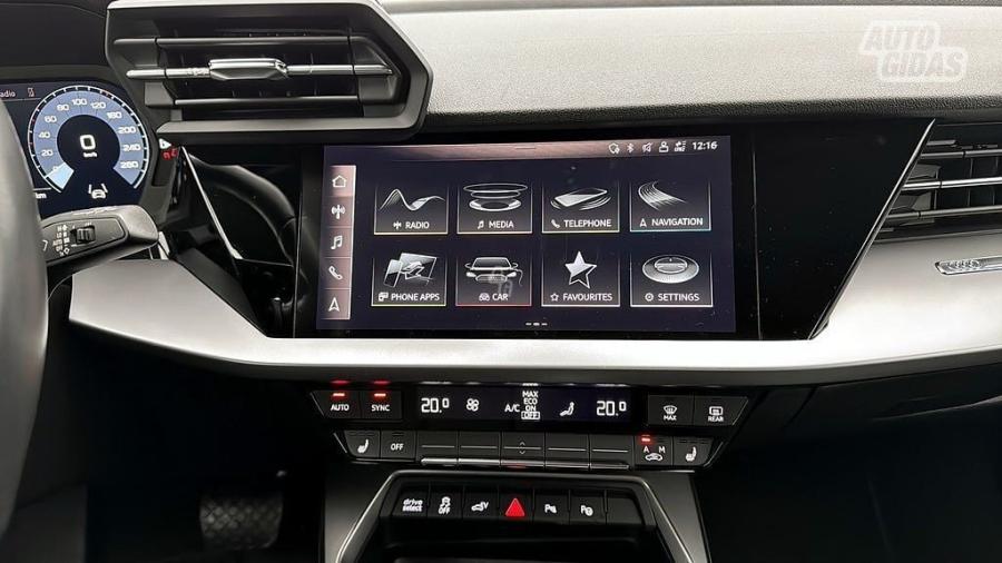 White Audi A3 2024 in Kaunas, with an engine capacity of 0.00 L and mileage of 21 thousand km for 29252 €, photo 10 on AUTOMOTO.COM.LV