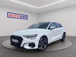 White Audi A3 2024 in Kaunas, with an engine capacity of 1.50 L and mileage of 20 thousand km for 28999 €, photo  on AUTOMOTO.COM.LV