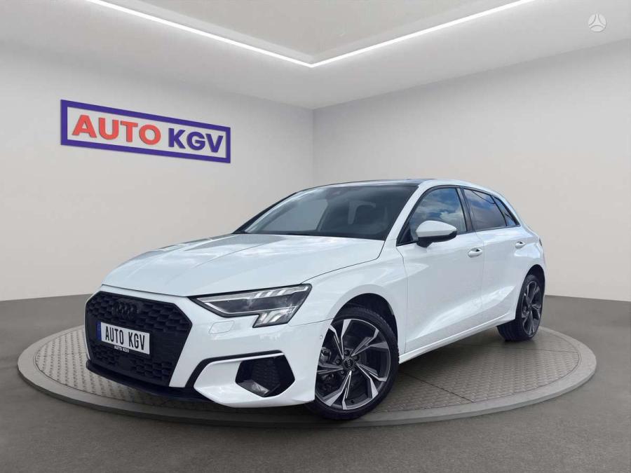 White Audi A3 2024 in Kaunas, with an engine capacity of 1.50 L and mileage of 20 thousand km for 28999 €, photo 1 on AUTOMOTO.COM.LV