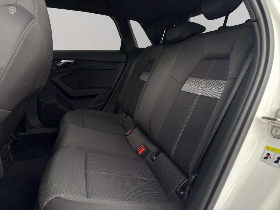 White Audi A3 2024 in Kaunas, with an engine capacity of 1.50 L and mileage of 20 thousand km for 28999 €, photo 12 on AUTOMOTO.COM.LV