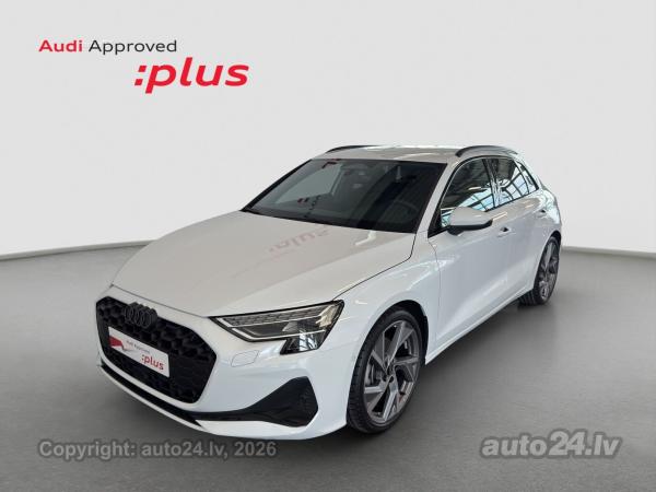 White Audi A3 2025 in Tallinn, with an engine capacity of 2.00 L and mileage of 7 thousand km for 39900 €, photo 1 on AUTOMOTO.COM.LV