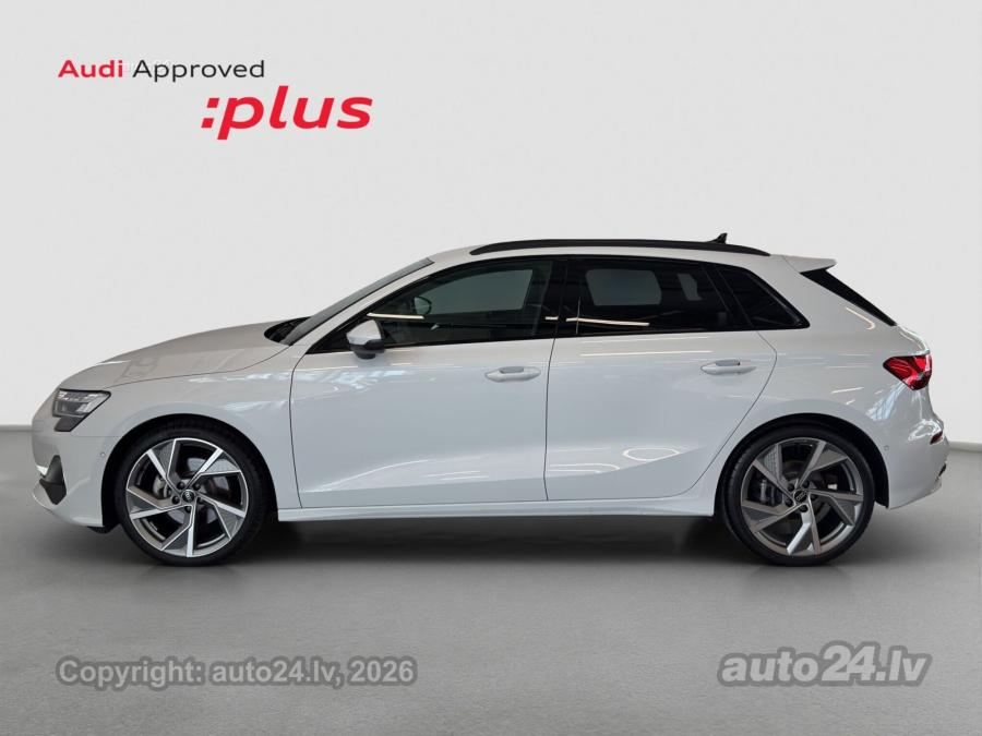 White Audi A3 2025 in Tallinn, with an engine capacity of 2.00 L and mileage of 7 thousand km for 39900 €, photo 4 on AUTOMOTO.COM.LV