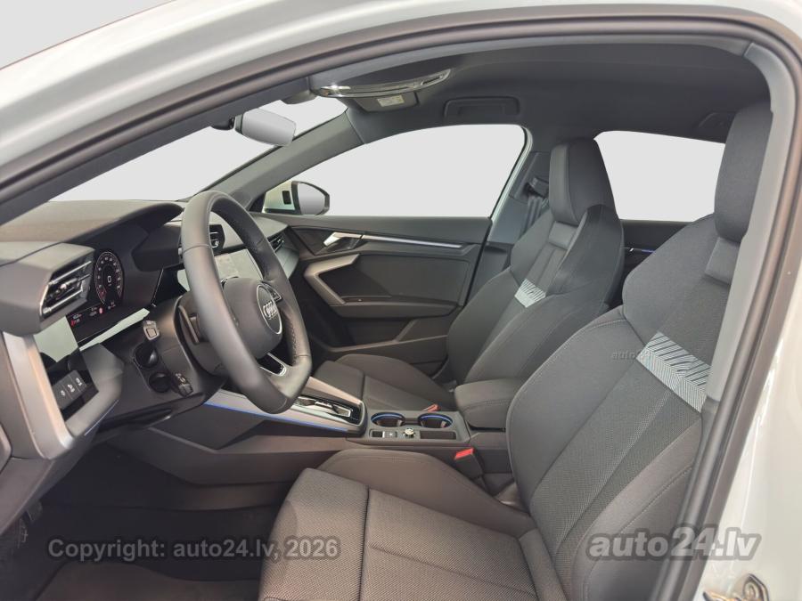 White Audi A3 2025 in Tallinn, with an engine capacity of 2.00 L and mileage of 7 thousand km for 39900 €, photo 7 on AUTOMOTO.COM.LV