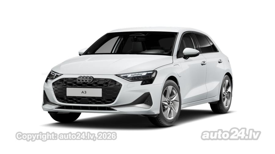White Audi A3 2025 in Tallinn, with an engine capacity of 1.50 L and mileage of 19 thousand km for 31900 €, photo 1 on AUTOMOTO.COM.LV