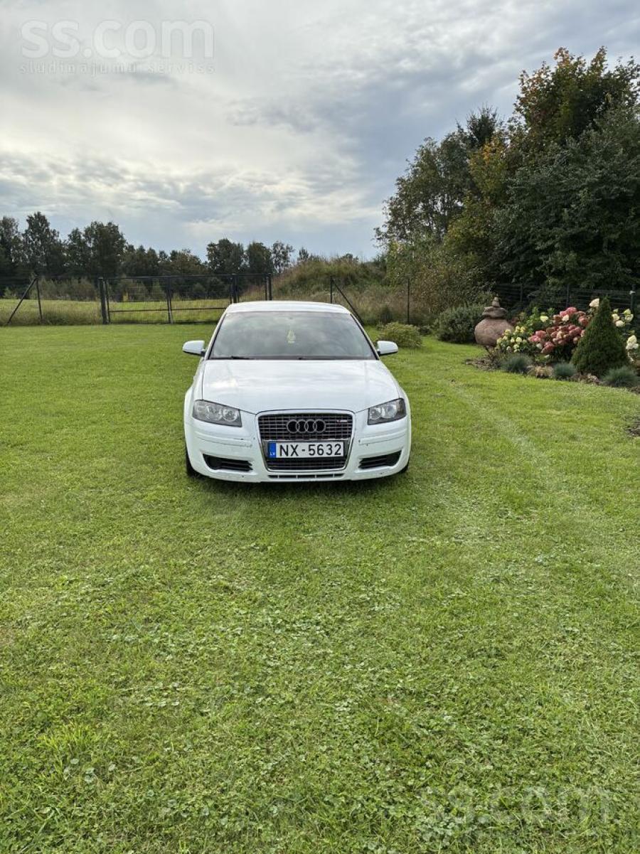 White Audi A3 2007 in Talsi, with an engine capacity of 2.00 L and mileage of 289 thousand km for 2350 €, photo 1 on AUTOMOTO.COM.LV