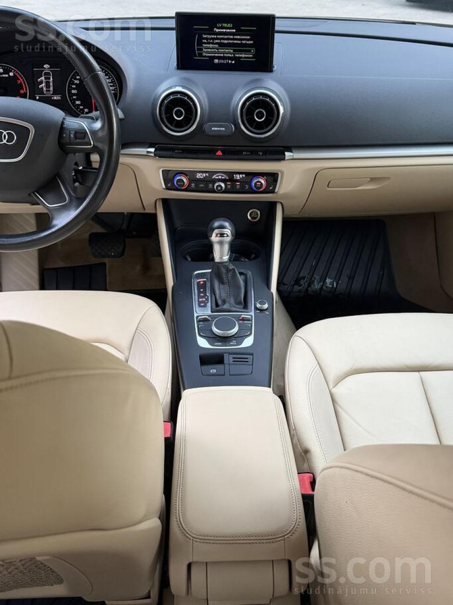 White Audi A3 2014 in Riga, with an engine capacity of 1.40 L and mileage of 184 thousand km for 9900 €, photo 13 on AUTOMOTO.COM.LV