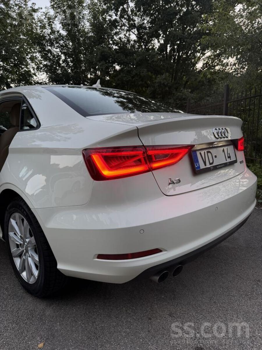 White Audi A3 2014 in Riga, with an engine capacity of 1.40 L and mileage of 184 thousand km for 9900 €, photo 14 on AUTOMOTO.COM.LV