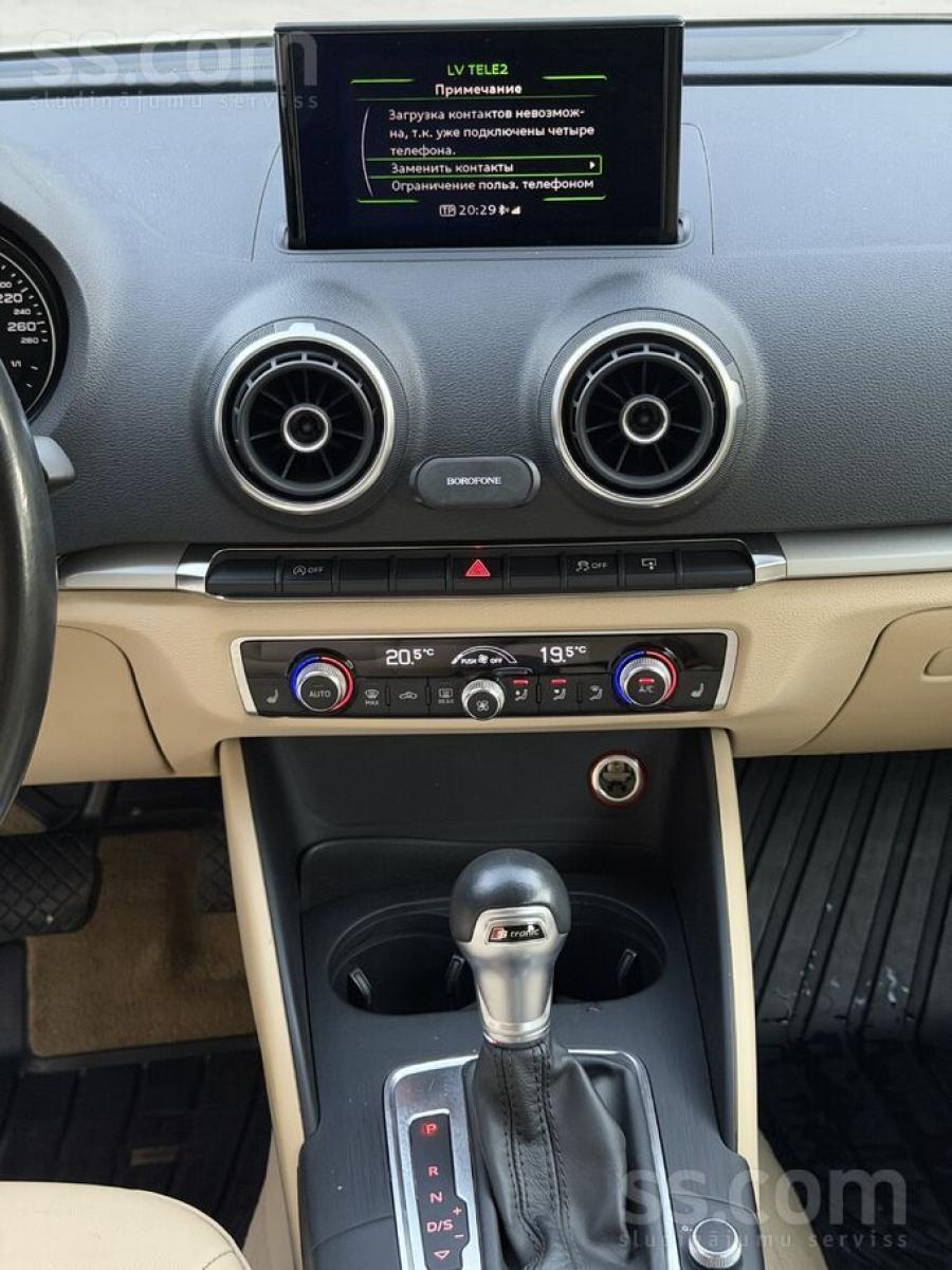 White Audi A3 2014 in Riga, with an engine capacity of 1.40 L and mileage of 184 thousand km for 9900 €, photo 15 on AUTOMOTO.COM.LV