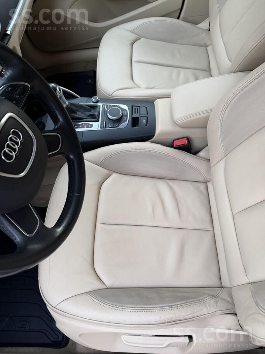 White Audi A3 2014 in Riga, with an engine capacity of 1.40 L and mileage of 184 thousand km for 9900 €, photo 20 on AUTOMOTO.COM.LV