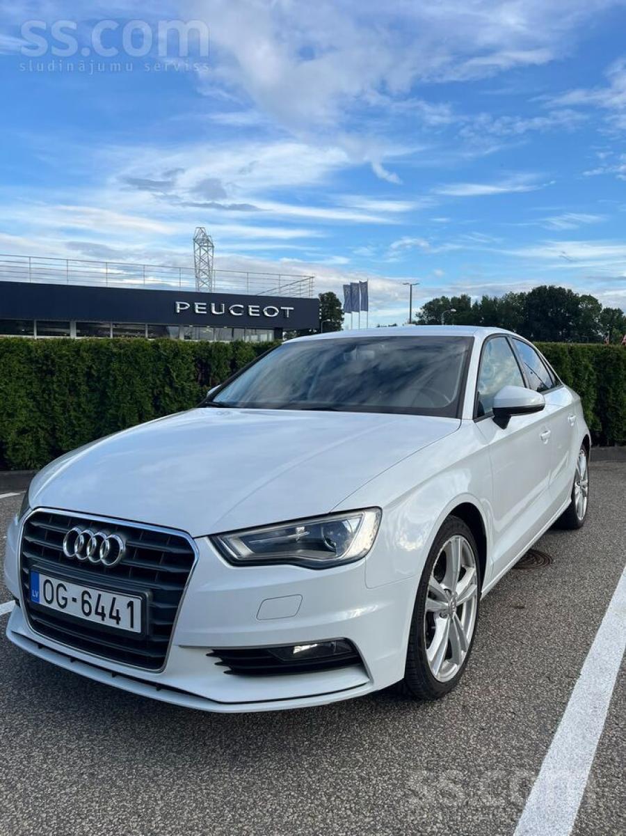 White Audi A3 2015 in Riga, with an engine capacity of 2.00 L and mileage of 219 thousand km for 13750 €, photo 1 on AUTOMOTO.COM.LV