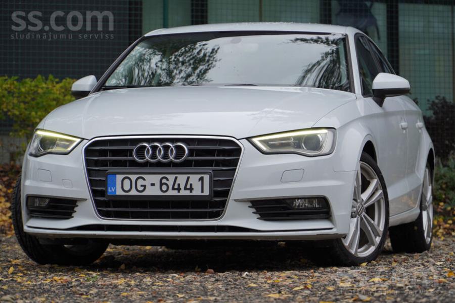 White Audi A3 2015 in Riga, with an engine capacity of 2.00 L and mileage of 219 thousand km for 10790 €, photo 7 on AUTOMOTO.COM.LV