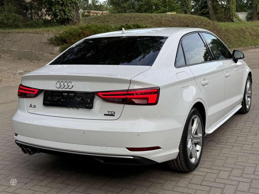 White Audi A3 2017 in Prienai, with an engine capacity of 2.00 L and mileage of 251 thousand km for 12800 €, photo 14 on AUTOMOTO.COM.LV