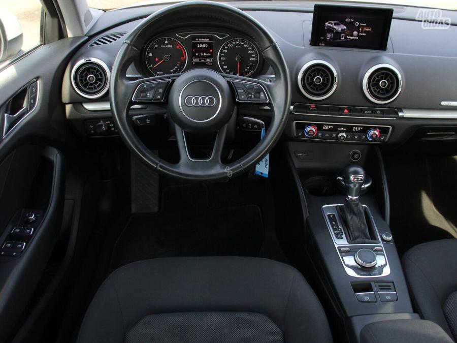 White Audi A3 2018 in Vilnius, with an engine capacity of 1.60 L and mileage of 63 thousand km for 14350 €, photo 7 on AUTOMOTO.COM.LV