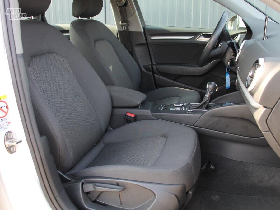 White Audi A3 2018 in Vilnius, with an engine capacity of 1.60 L and mileage of 63 thousand km for 14350 €, photo 15 on AUTOMOTO.COM.LV