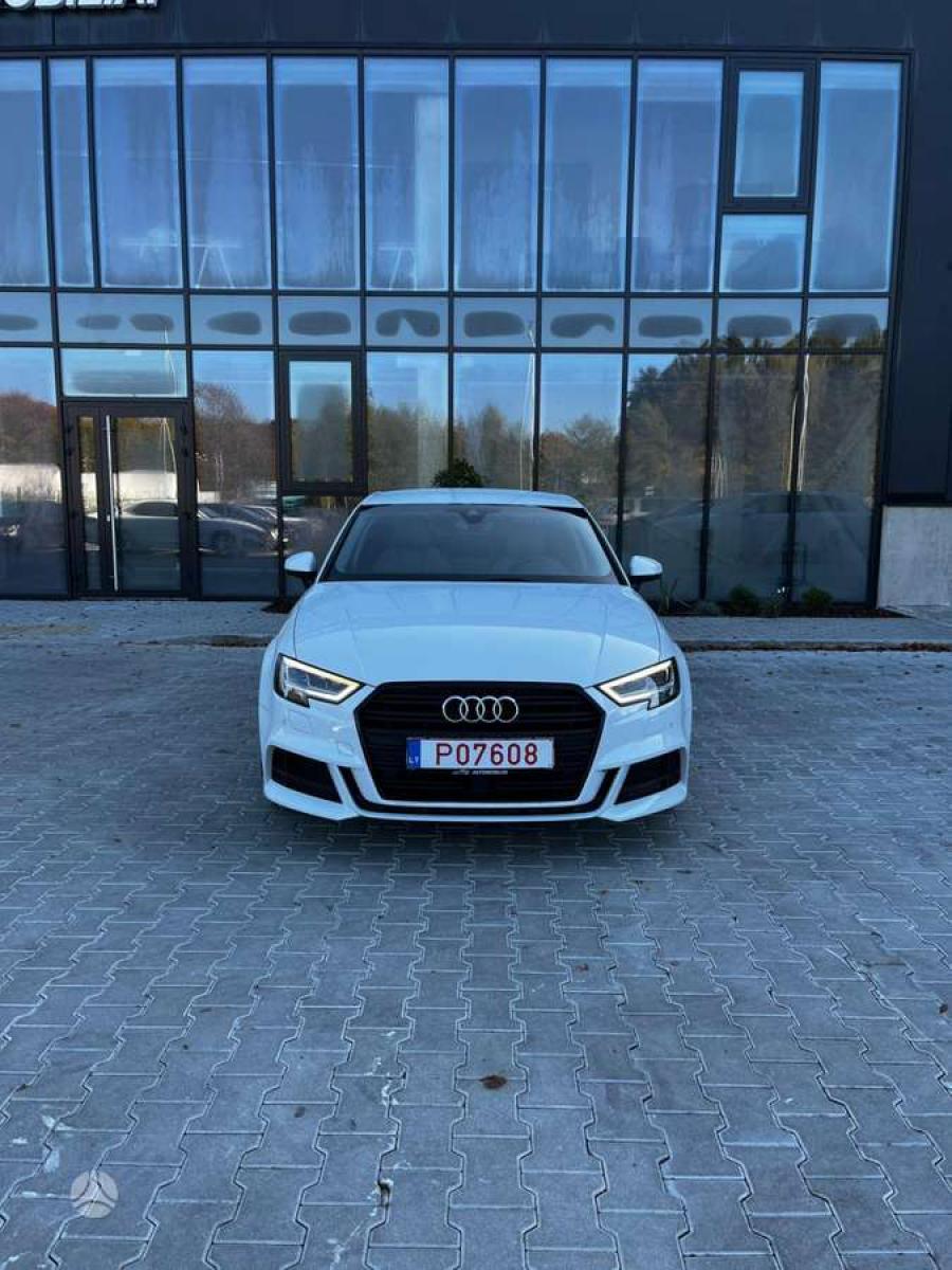 White Audi A3 2019 in Vilnius, with an engine capacity of 1.50 L and mileage of 111 thousand km for 15600 €, photo 2 on AUTOMOTO.COM.LV